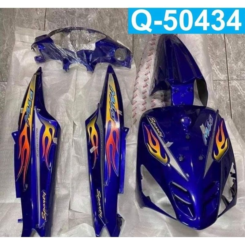 Small Mio car sticker with 3-layer glossy blue fire sticker that does ...