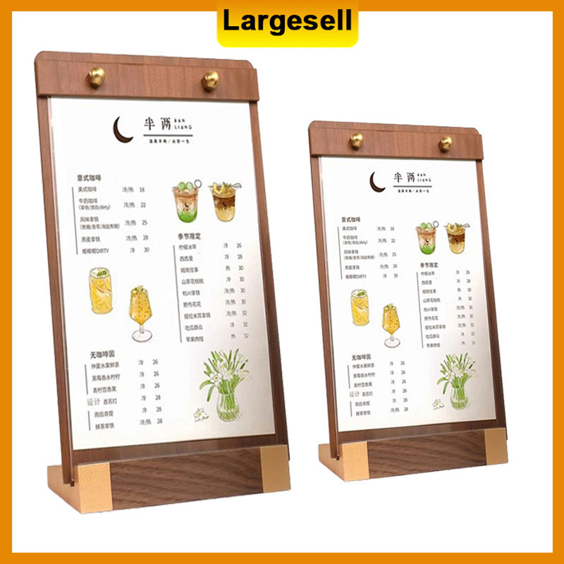 A4/A5 Wooden Menu Display Board Desktop Menu Price Holder Billboard ...