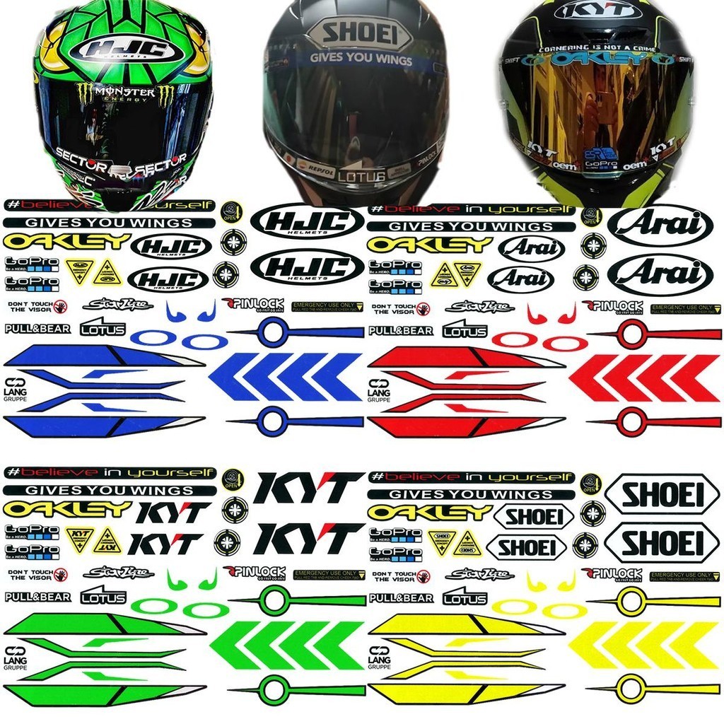 Motorcycle Reflective Helmet Sticker Arai SHOEI HJC KYT Waterproof ...