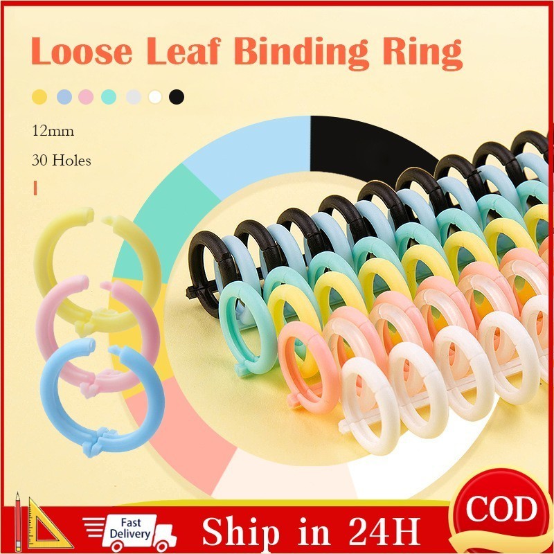 1PC 30-Holes Loose-Leaf Plastic Binding Ring DIY Student Notebook ...