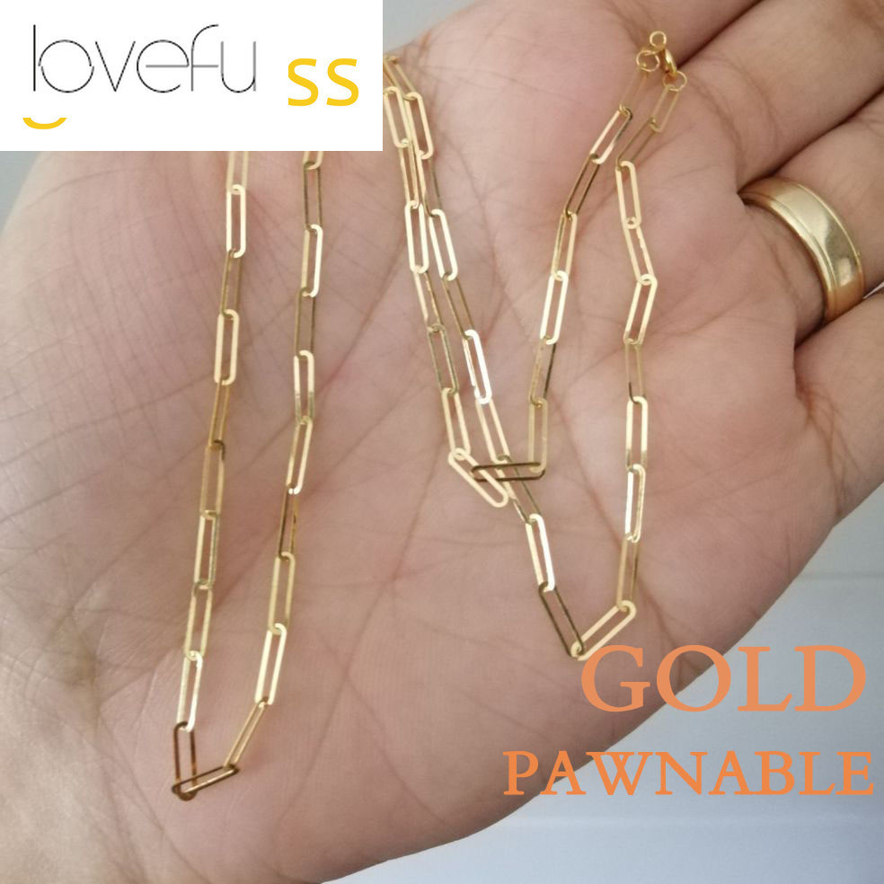 Original Pure Ang 18K Saudi Gold Pawnable Necklace for Women Sale Lucky ...