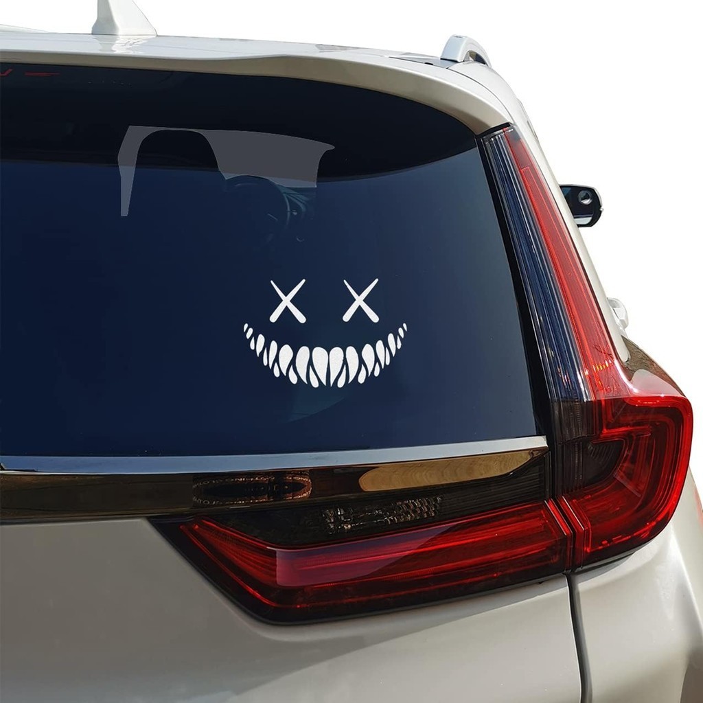 Reflective Smile Demon Motorcycle Sticker,Funny Cool Die Cut Waterproof ...