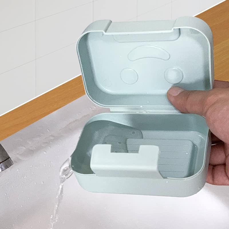 Soap Box with Lid Smiling Face SoapBox Dish Waterproof Travel Portable ...