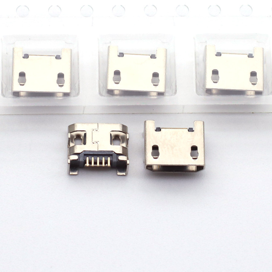 100pcs Micro USB connector 5pin seat Jack Micro usb DIP4 Legs Four legs ...