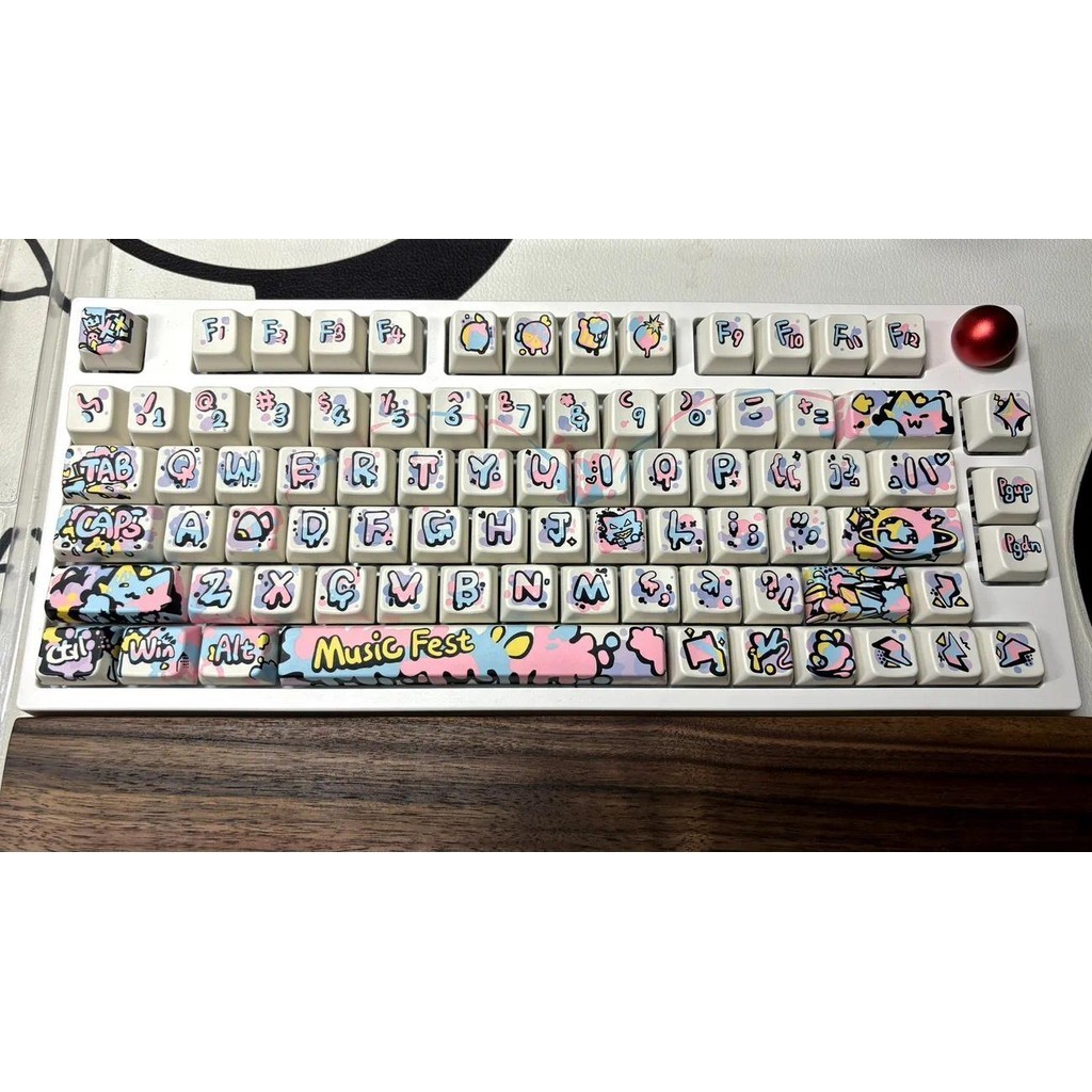 Electric Syllables Keycap MDA/Cherry Profile PBT Five-sided Dye ...