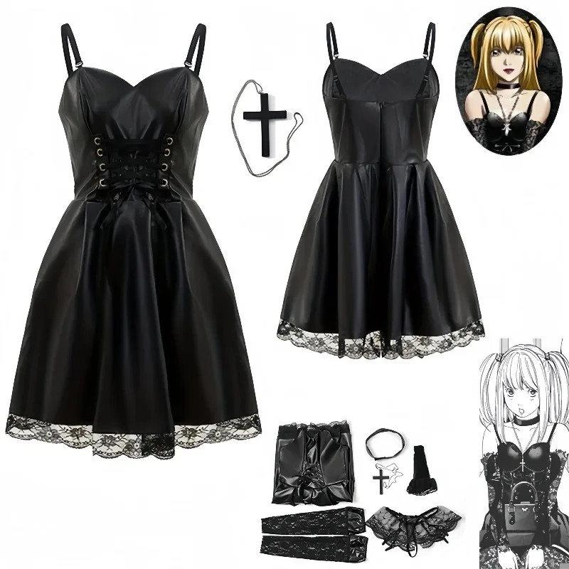 Misa Amane Cosplay Costume Women's Japanese Anime with Lace Trim Gothic ...