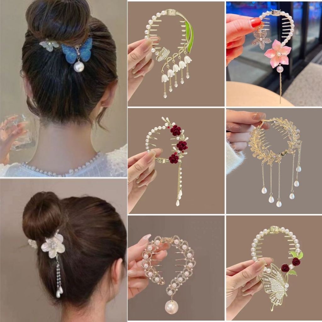 Fairy Tassel Bun Buckle Hairpin Back Side of Head Hair Clip High ...