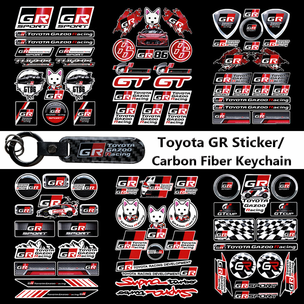Toyota GR GAZOO RACING Sticker Reflective Automotive Interior Decal Car ...