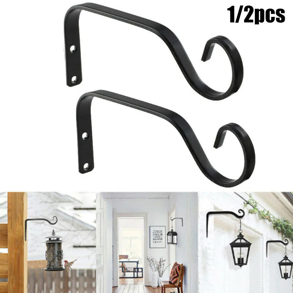 1/2PCS Flower Pot Hook Metal Hanging Basket Brackets Garden Plant ...