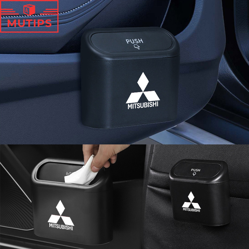 Mitsubish Car Mini Dustbin Box Flip Lid Dustbin Garbage Storage Hanging ...