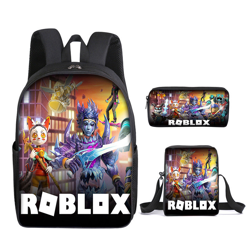 Three-piece Set of 3D Printing Roblox School Bag Game Surrounding ...
