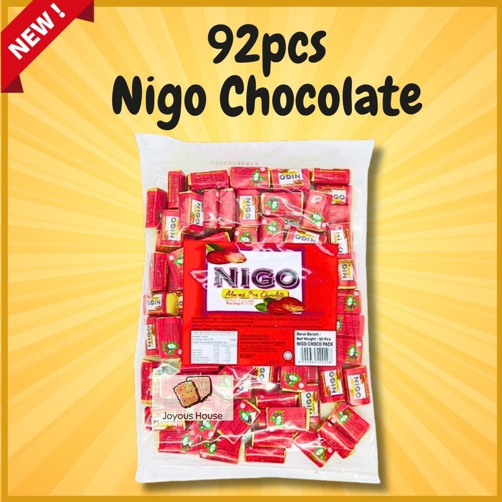 Nigo Almond Bar Chocolate Milk Chocolate And Almond 92pcs | Shopee ...