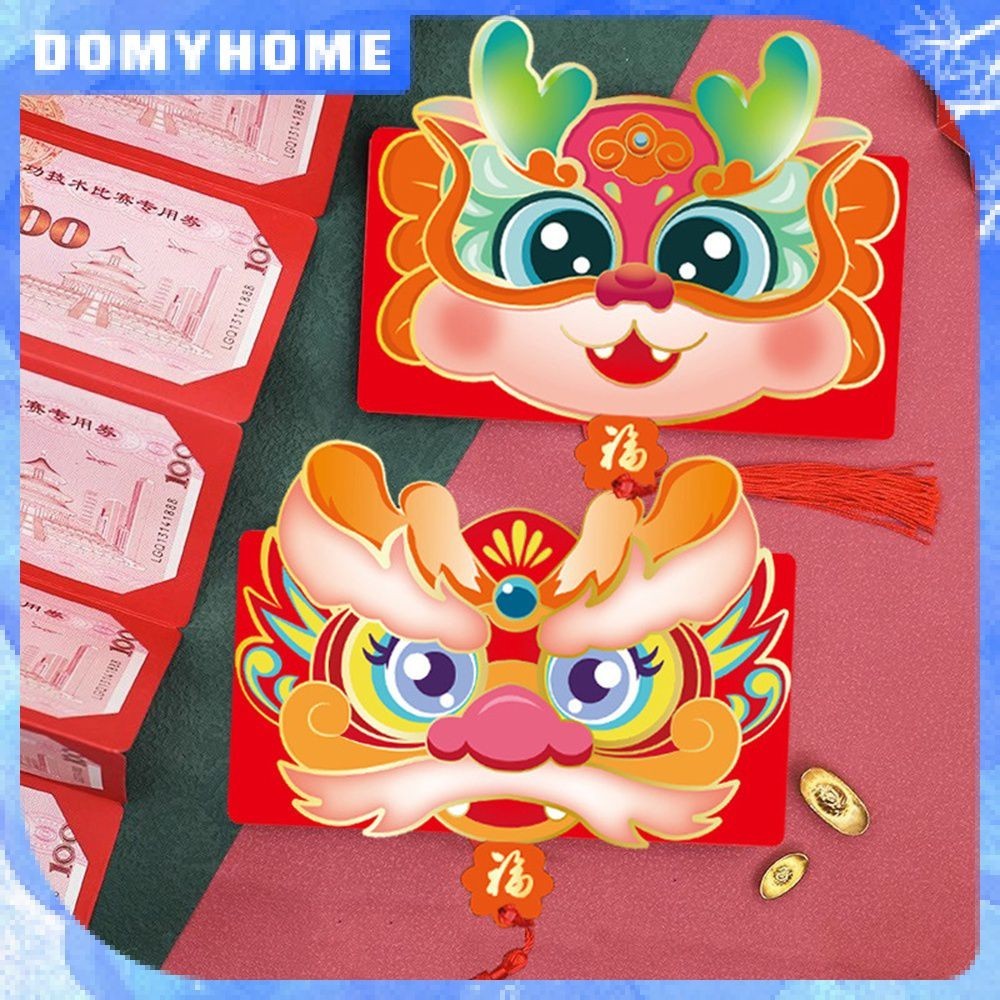 2024 New Year Of The Dragon Folding Red Envelope Bag Elongated 6 Slots ...