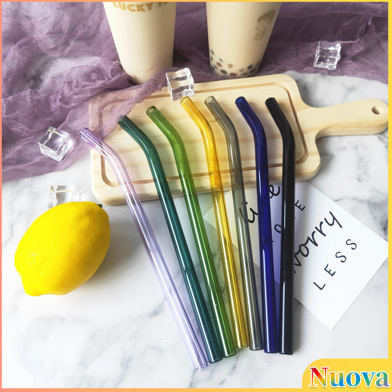 Nva Heat And High Temperature Resistant Glass Straw 8mm*20cm Elbow and Straight | Shopee Philippines