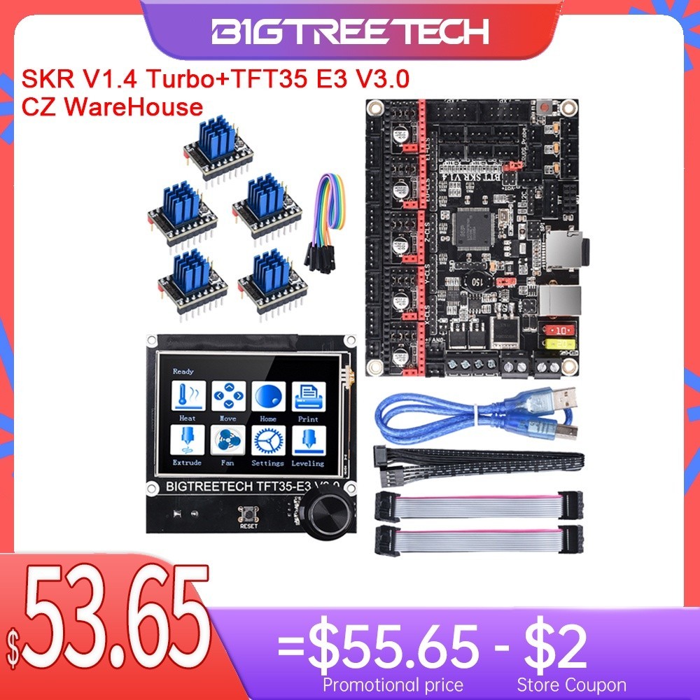 RR+`BIGTREETECH SKR V1.4 Turbo Control Board TFT35 E3 V3.0 Touch Screen ...