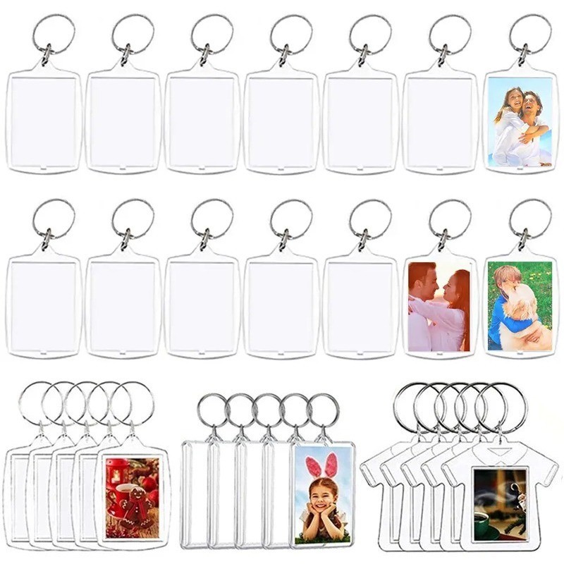 Acrylic Photo Frame Keyring/DIY Personalized Keychains/Transparent ...
