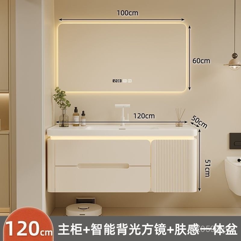 Wash Basin Set Ceramic Washstand Sink Cabinet Integrated Basin Bathroom ...