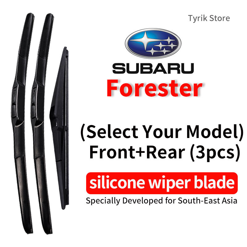 (Front+Rear 3pcs) Subaru Forester Wiper Blade Set for 2007-2024 Forest ...