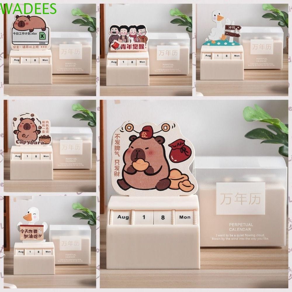 WADEES Rotary Calendar, Cartoon Capybara Wheel Perpetual Calendar ...