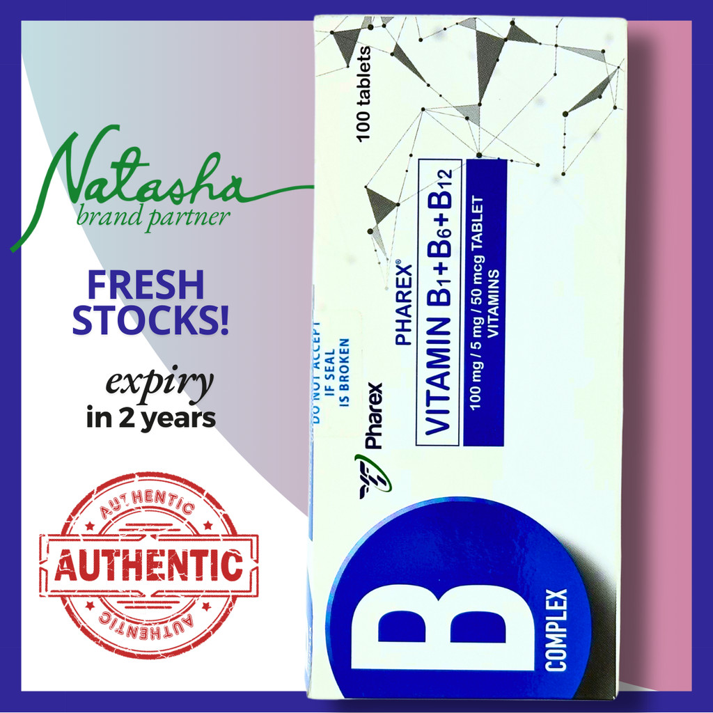 Pharex Vitamin B1+B6+B12 B Complex 100tabs by Natasha co-brands | Shopee Philippines