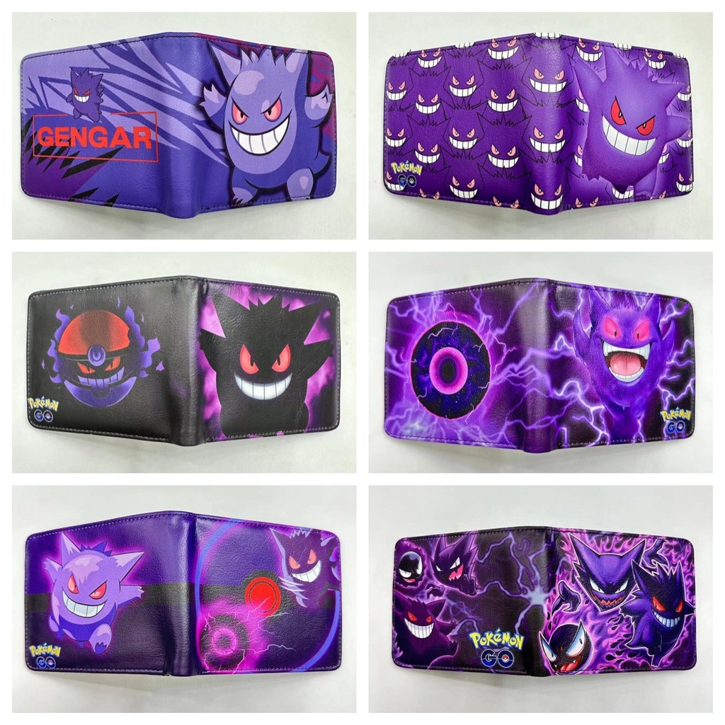 Pokemon Pikachu Gengar Pokémon New Style Gengar Short Half-Fold Wallet ...