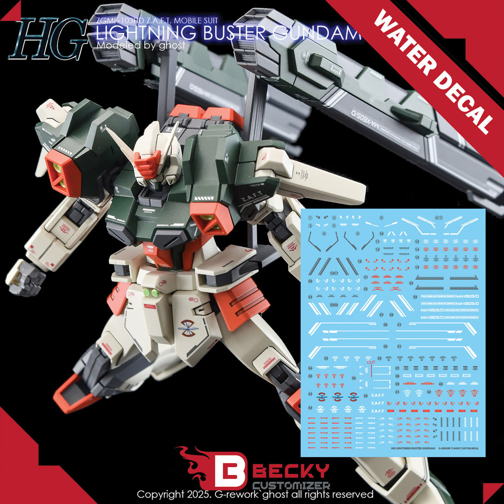 G-Rework [HG] [SEED] LIGHTING BUSTER GUNDAM (Water decal) | Shopee ...