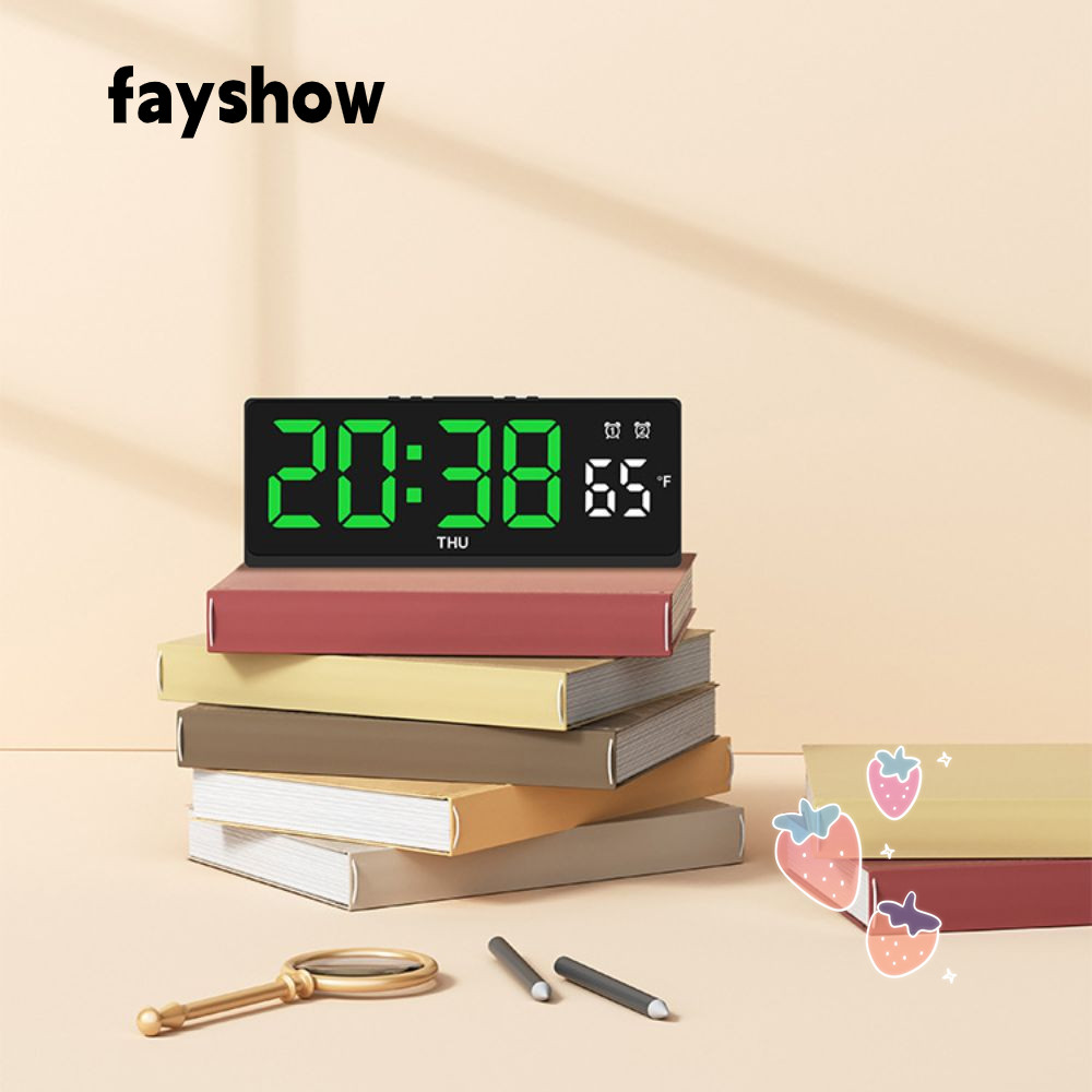 FAY Electronic Wall Clock, Wall-mounted Temperature Digital LED Clocks ...