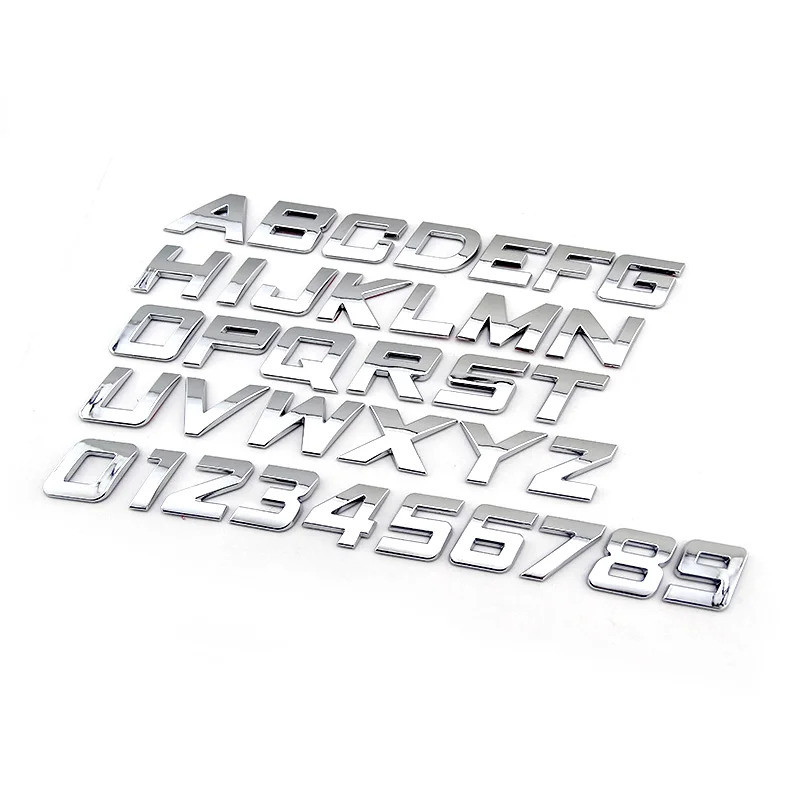 1pcs Motorcycle Stickers 25mm 3D DIY Letters Alphabet Emblem Chrome Car ...