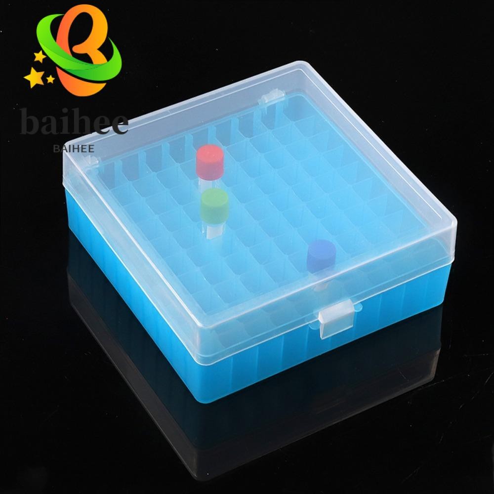 BAIHEE 100 Well Microtube Storage Box, Plastic 100 Well Microcentrifuge ...