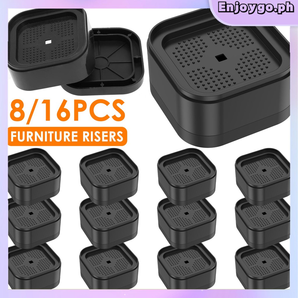 8/16 Pcs Furniture Risers Stackable Table Risers Nonslip Bed Raising ...