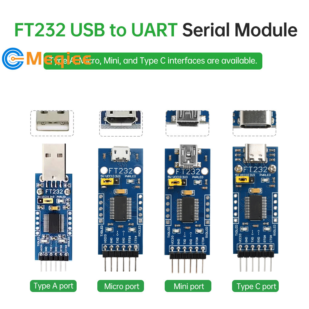 USB to TTL FT232 Serial Communication Module FT232RL Chip Blue Board ...