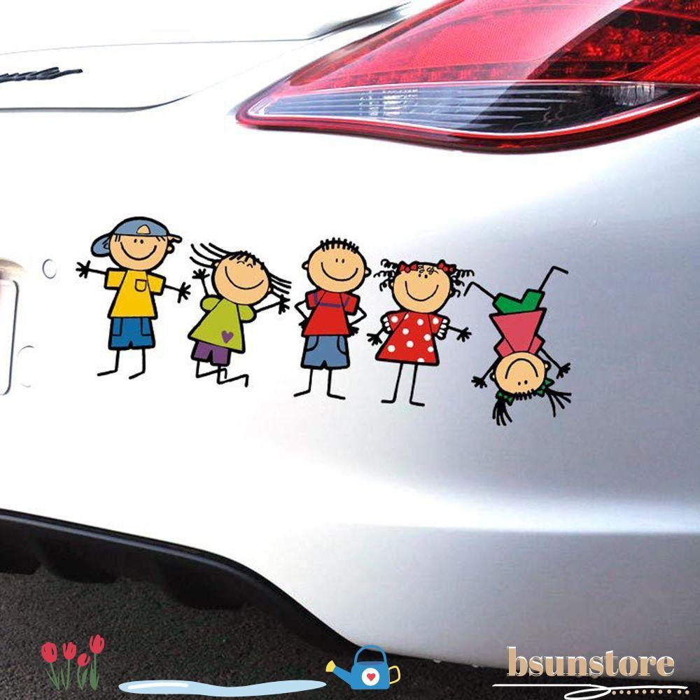 Vinyl Cartoon Boy Girl Children Family Cute Kids Window Decal Car ...