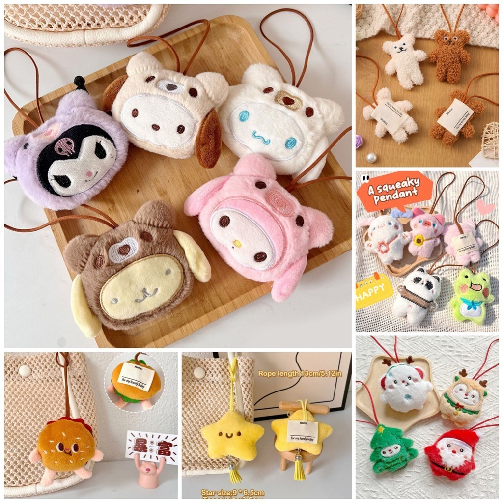 YOUJ Cartoon Sanrio Plush Doll Keychain Stuffed Kuromi Melody Doll Name ...
