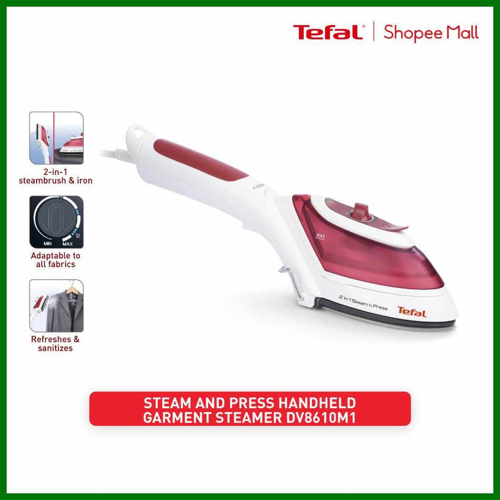 Tefal.Yk}2-in-1&Ha/Steam}sv>&)ZC>Press)kR>Handheld)aA>Garment*Uv?Steamer*Hg?DV8610M1 | Shopee ...