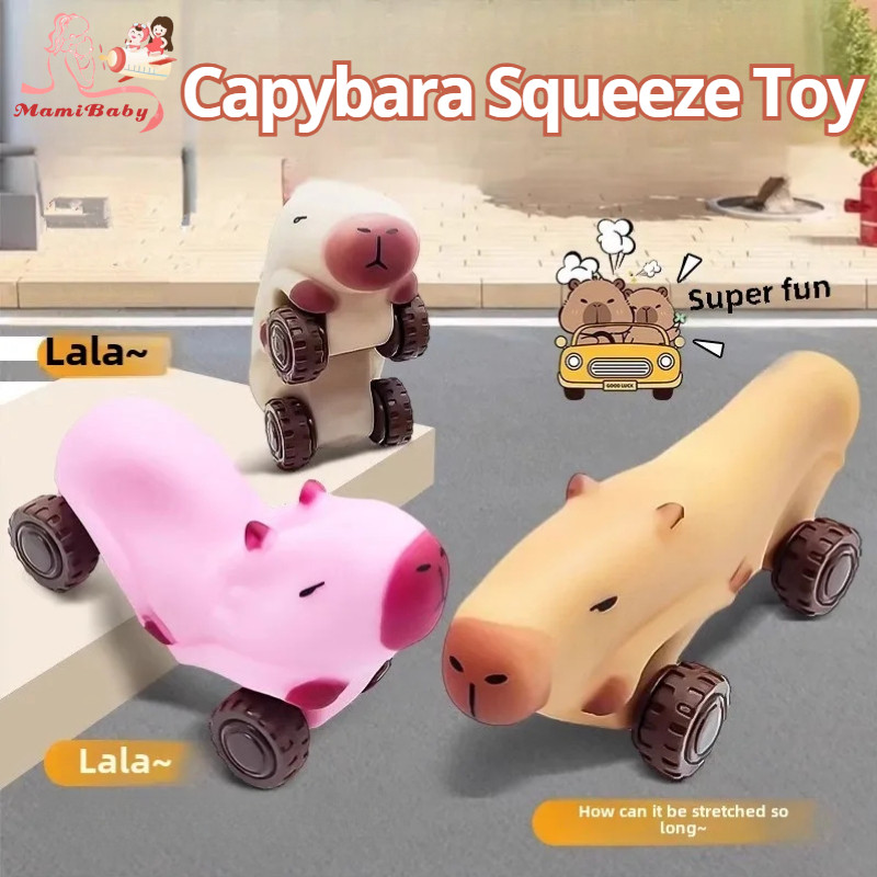 Capybara Squeeze Toy Funny Capibalala Pull Car Scooter Stress Relief ...