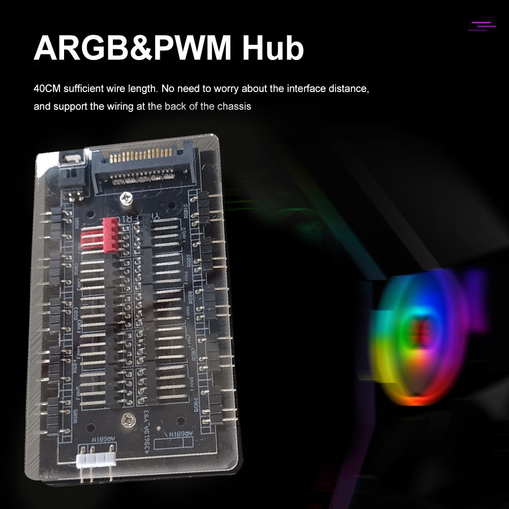 10-in-1 ARGB Cable Splitter Hub Synchronization ARGB PWM Hub for PC ...