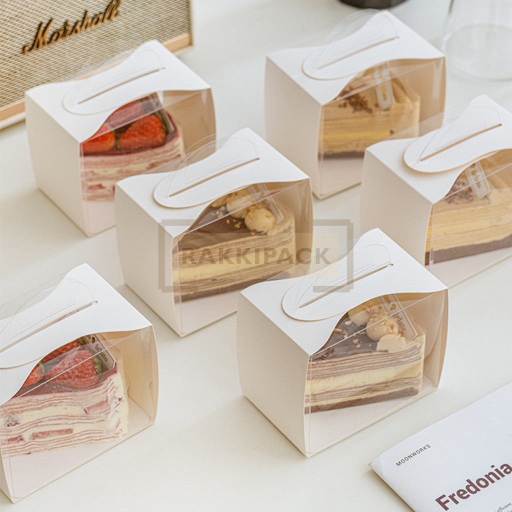 Mica belt Cardboard Box slice cake pudding Container | Shopee Philippines