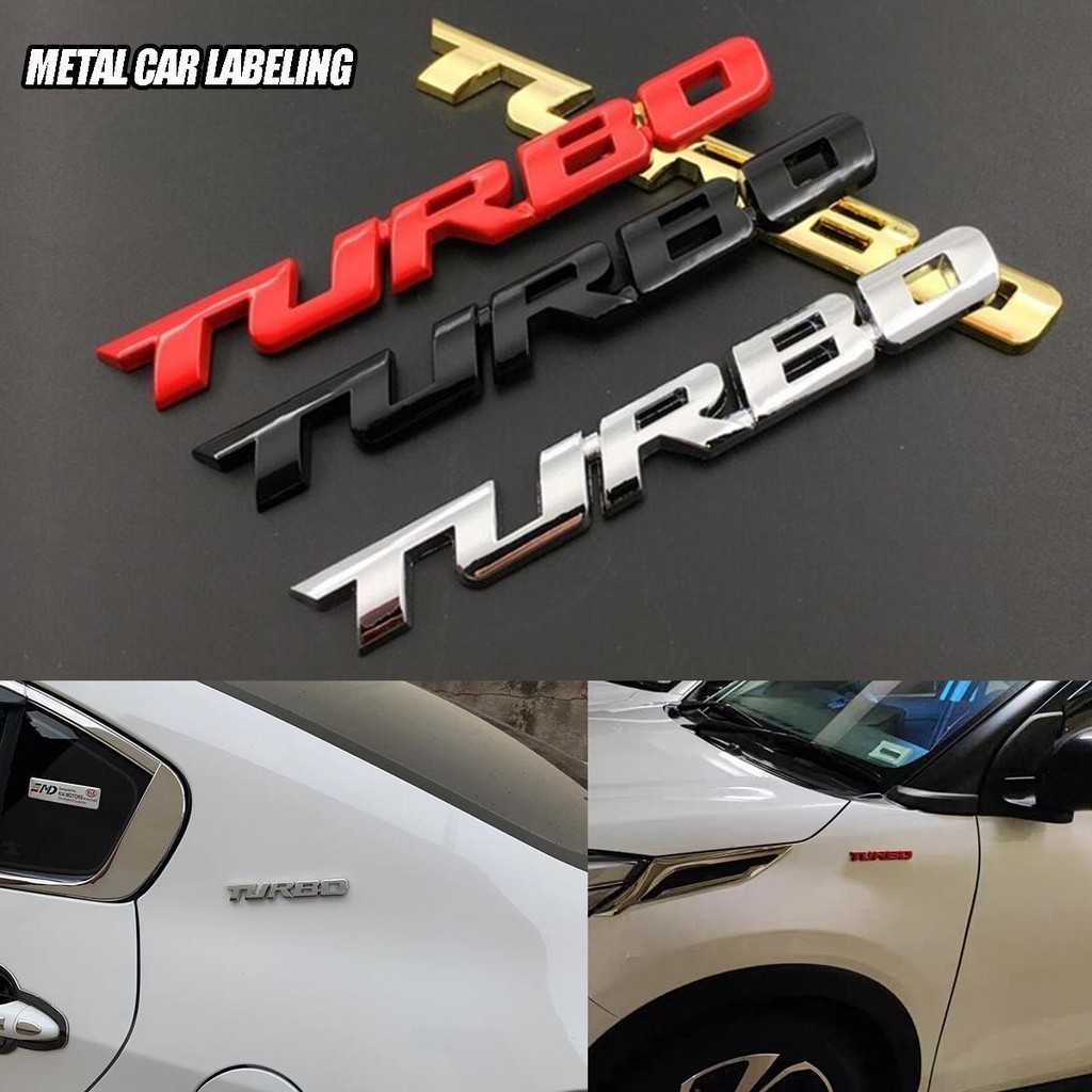 Car Metal Decals Personalized Tuning Turbo Car Stickers Car Stickers ...