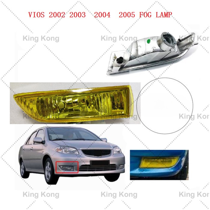 YELLOW Car bumper fog lamp lights for TOYOTA VIOS 2002 2003 2004 2005 ...