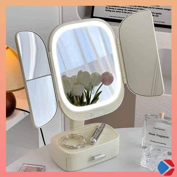 mirror with stand vanity mirror Makeup mirror desktop led light dresser ...