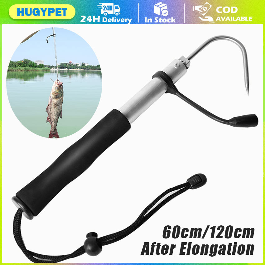 Telescopic Fish Gaff Stainless Steel Ice Sea Fishing Hook Flexible ...