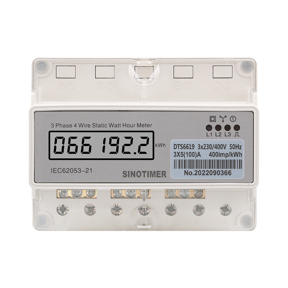 Three Phase 4 Wires Electricity Meter Digital Wattmeter Electric ...