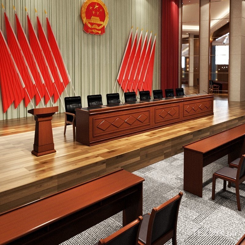 Conference Room Table and Chair Combination Solid Wood Small Conference ...