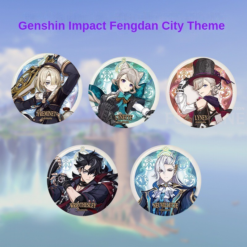 Genshin Impact HOBBY Anime peripherals badge Fengdan City Theme badge ...