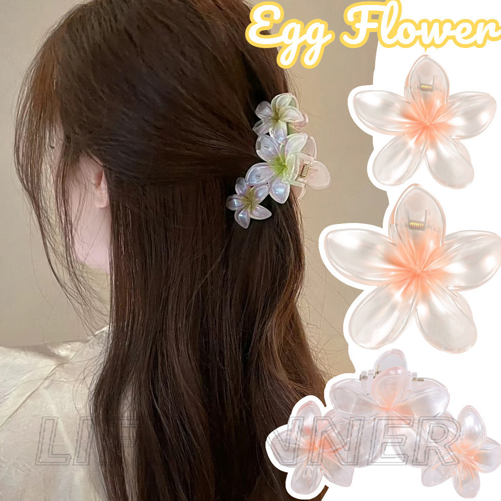 Egg Flower Hair Clamp - Large Ponytail Grab Clip - Hair Accessories ...
