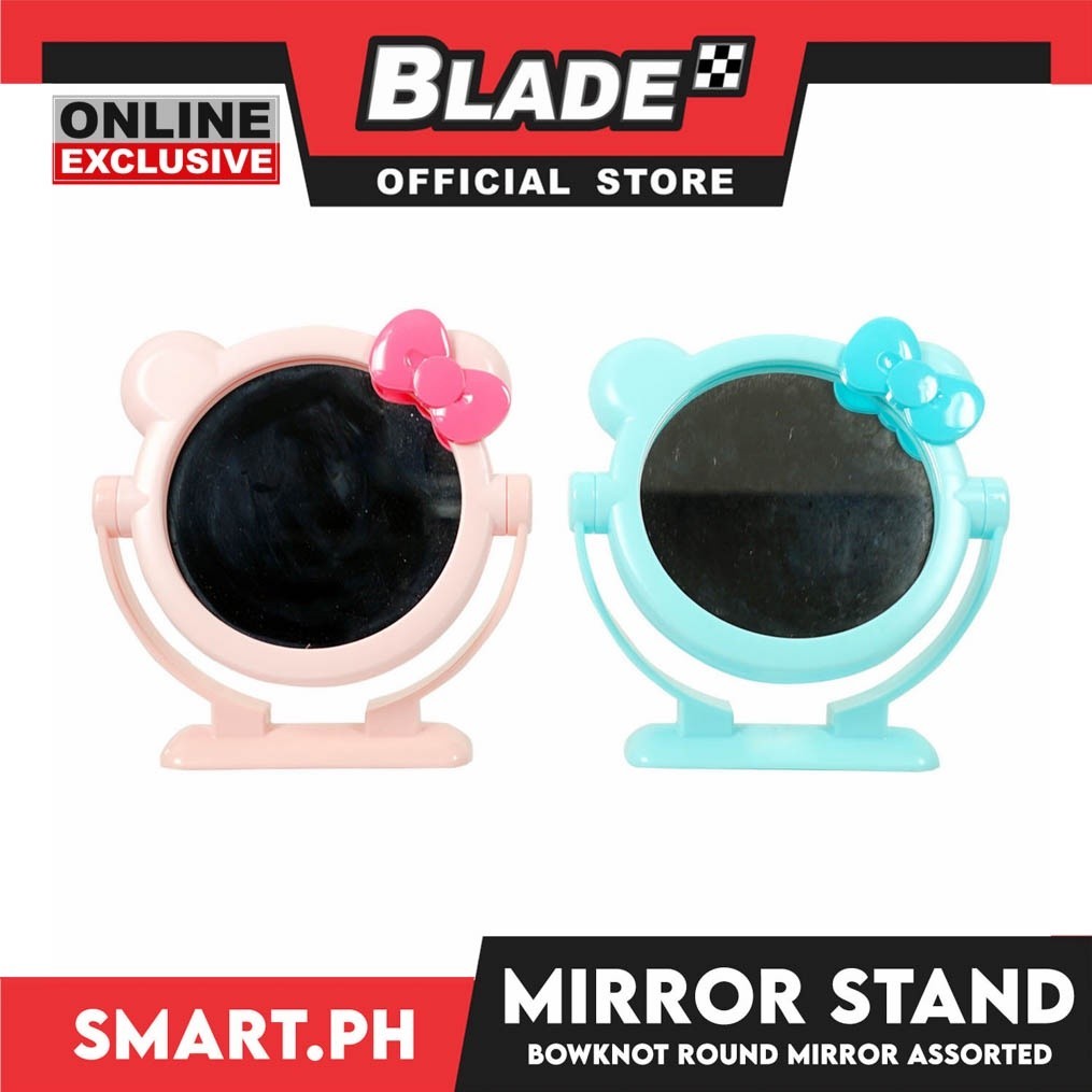 Gifts Round Mirror Stand with Ribbon Design Big Size (Assorted Colors ...