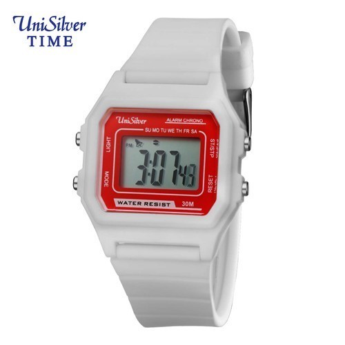 UniSilver TIME UniSex White Digital Rubber Watch KW3220-1004 | Shopee ...