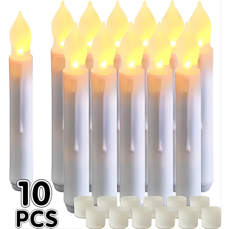 LED Flameless Taper Candles / Battery Operated Fake Flickering ...