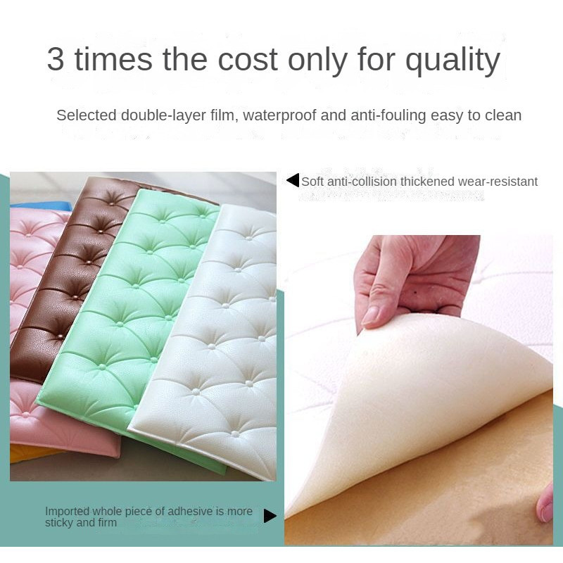 Anti-collision Bedside Soft Bag 3d Three-Dimensional Wall Sticker ...