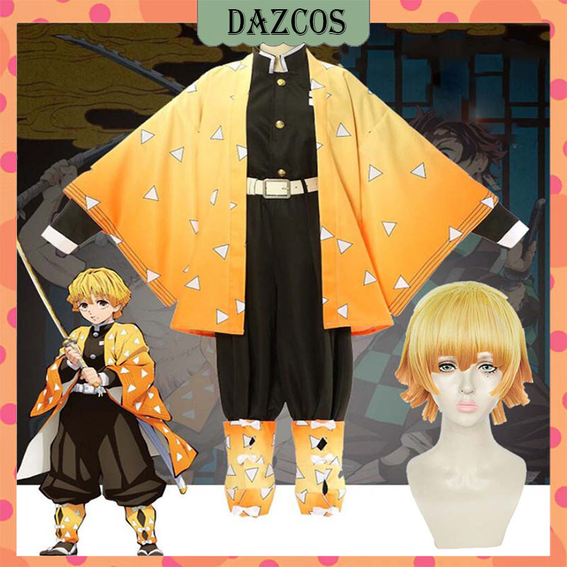 Demon Slayer Zenitsu Cosplay Costume Uniform Adult Kids Halloween ...